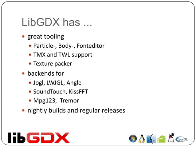 Game development with_lib_gdx | PPTX | Graphics Software | Computer Software and Applications