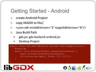 Game development with_lib_gdx | PPTX | Graphics Software | Computer Software and Applications