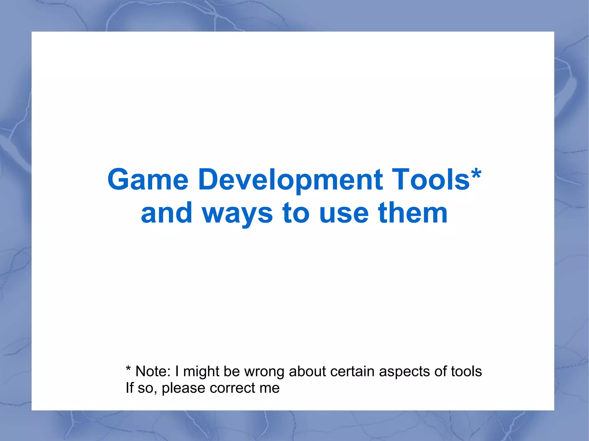 Game devtools | PPT