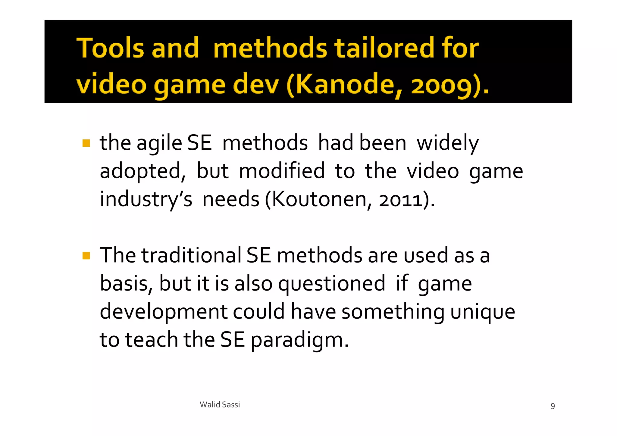 +Game dev vs traditional software engineering [recovered] | PPT