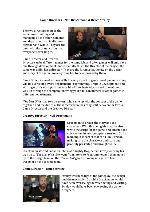 Game Directors Profile | PDF