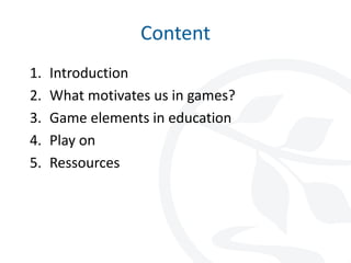 Game elements and learning | PPT