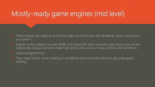 Introduction to Game Engine: Concepts & Components | PPTX