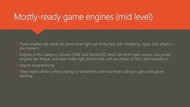Introduction To Game Engine Concepts And Components Ppt