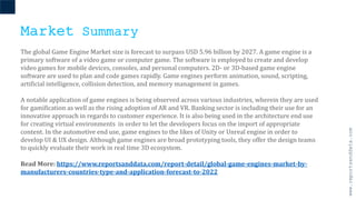Game engines market by reports and data | PPT