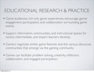 Game Genres: For the Design and Evaluation of Future Learning ...