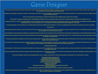 Game Industry job roles | PPTX