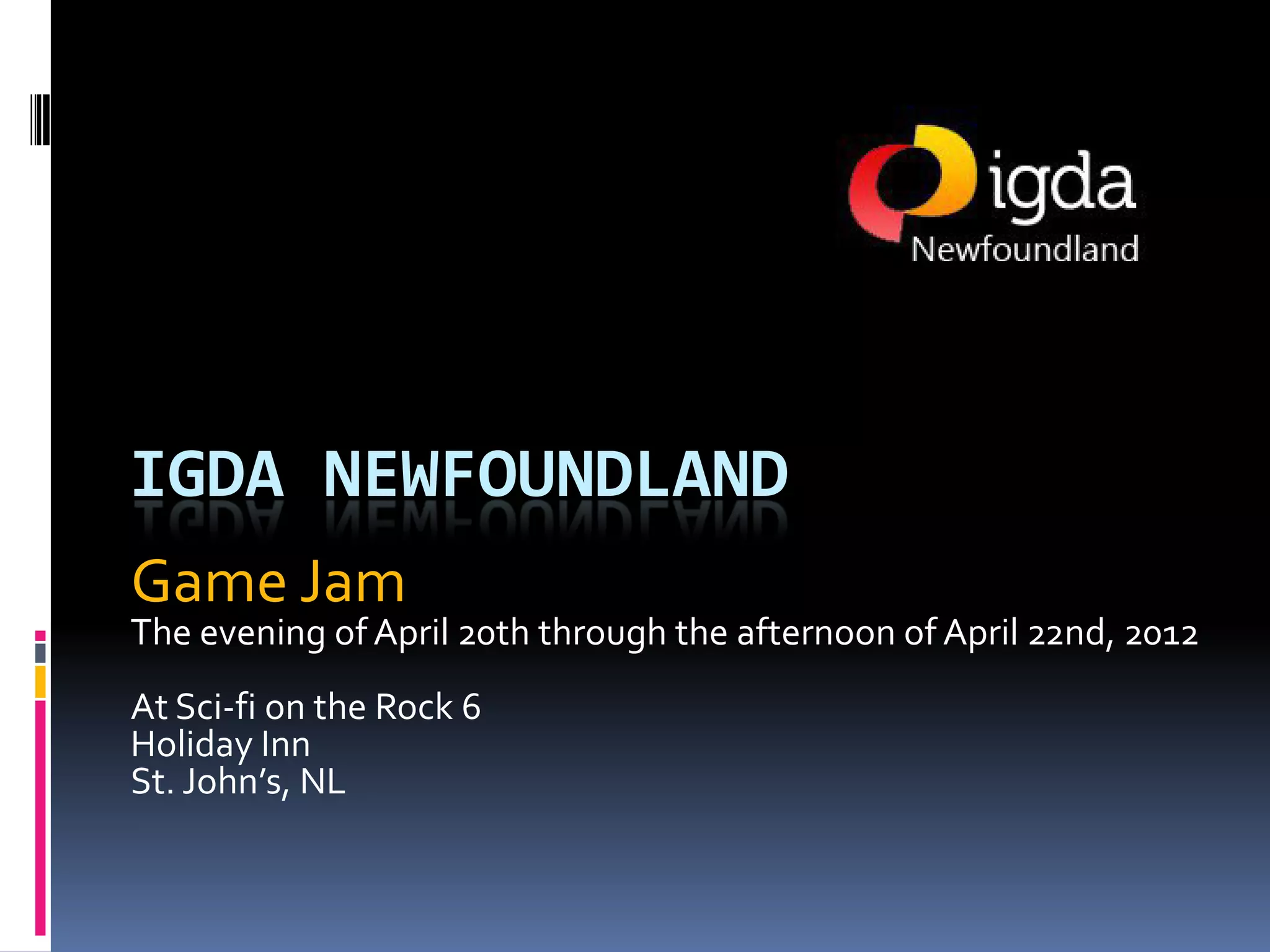 IGDA NL Game Jam at Sci Fi on the Rock 2012 | PDF