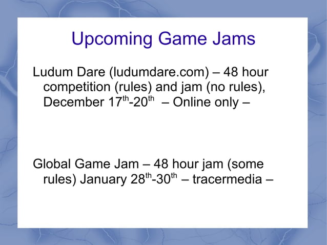Game jams | PPT