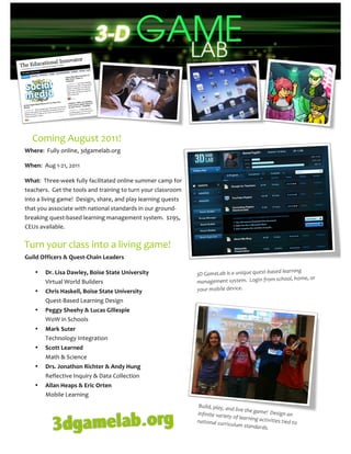 3D GameLab flyer | PDF