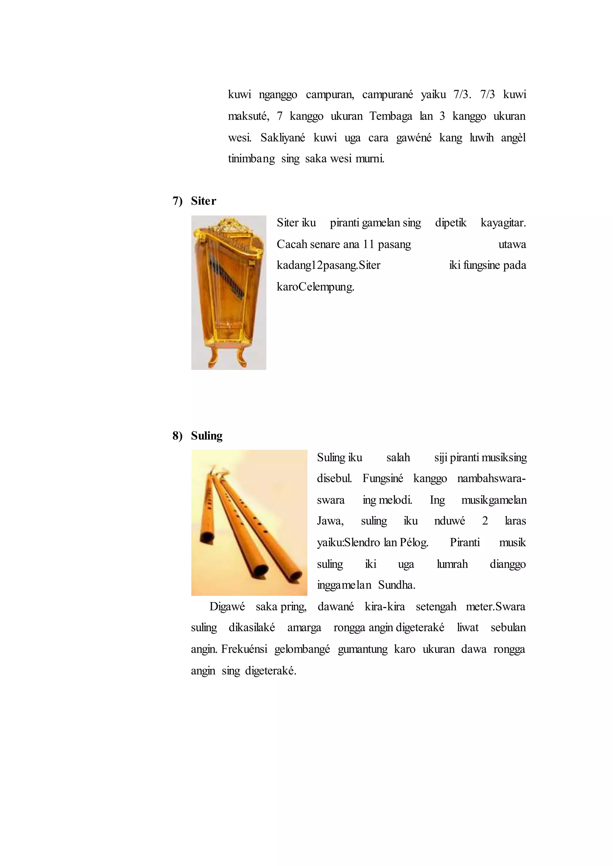 gamelan dan busana adat jawa (bahasa jawa) | DOCX