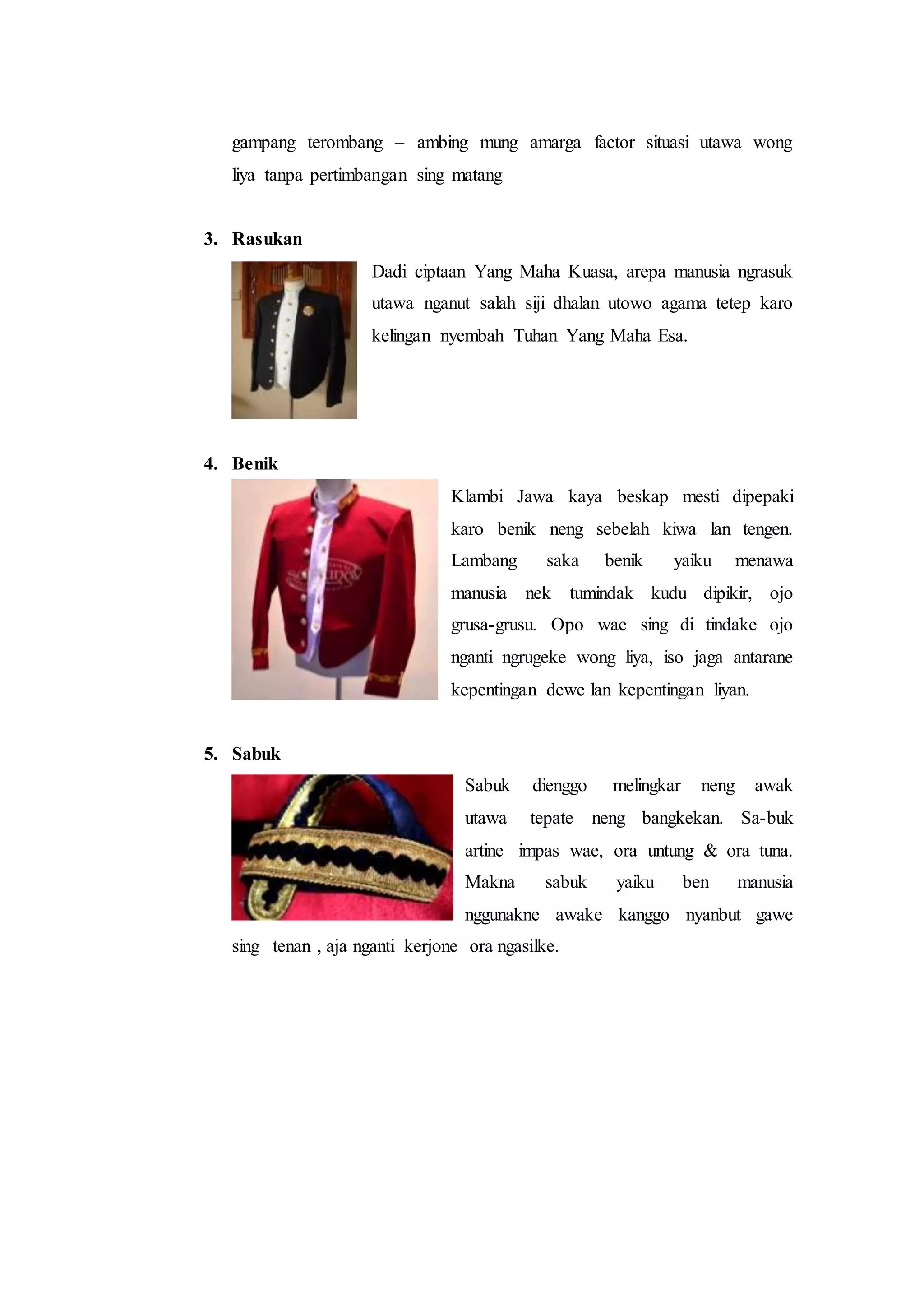 gamelan dan busana adat jawa (bahasa jawa) | DOCX