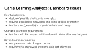 Game learning analytics dashboards teacher understanding icwl18 | PPT
