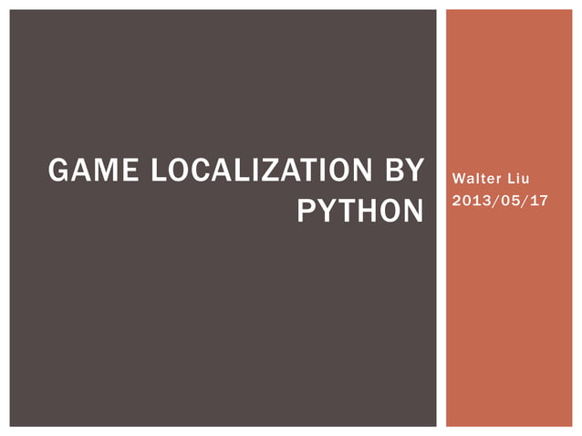 Game Localization in Python | PDF
