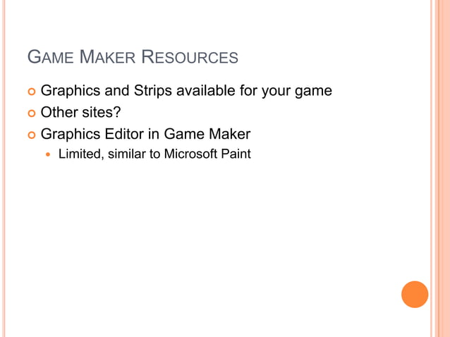 Game maker objects | PPT
