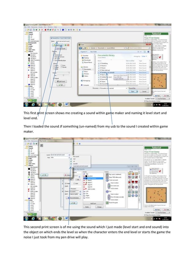 Game maker sound info | DOCX