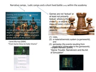 Narratology of Games (Guest Lecture, ENG 798: Narrative Analysis ...