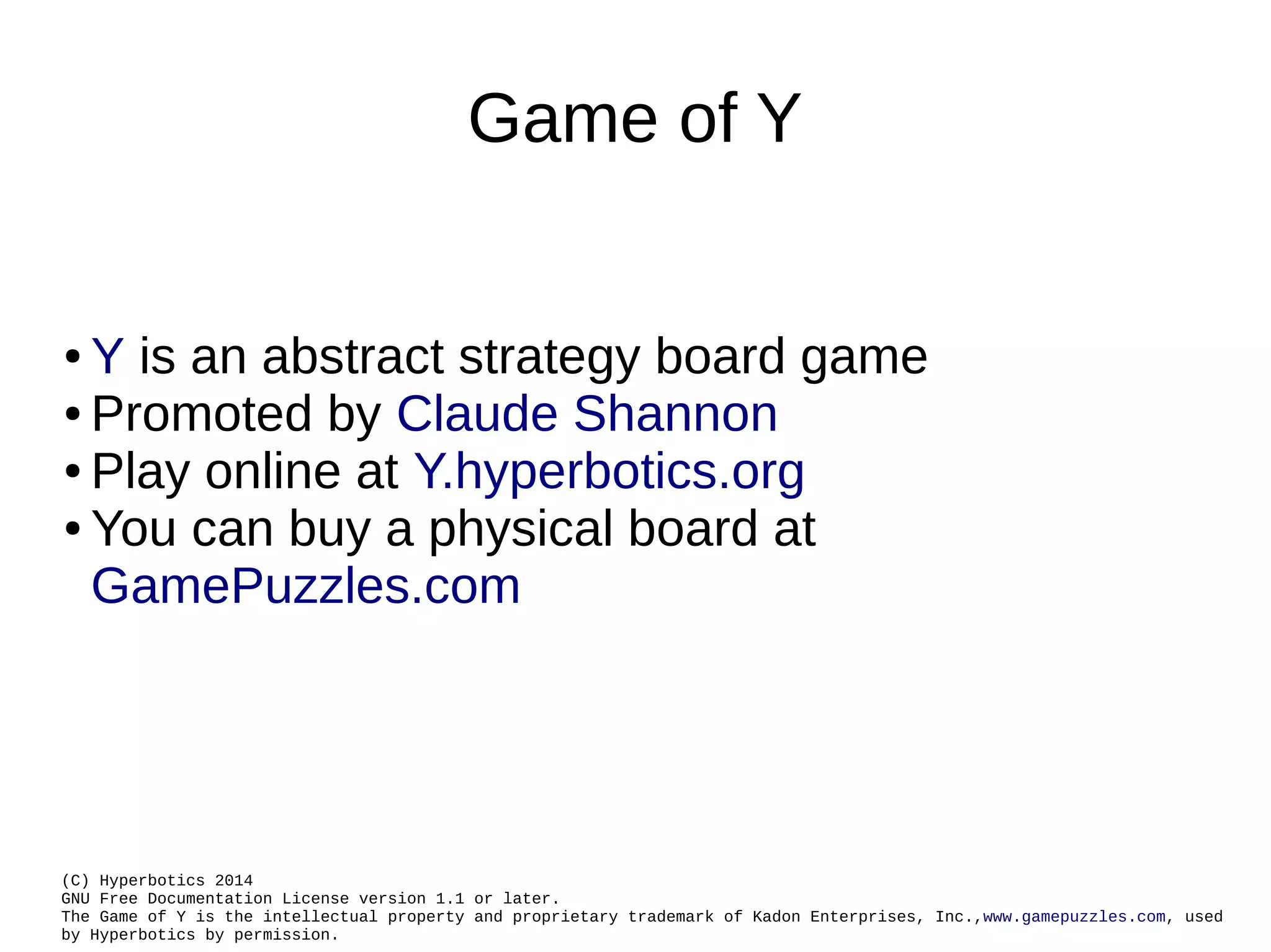 Game of Y | PDF