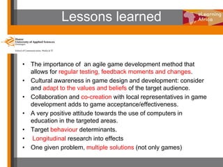 Game on lessons learned (at elearning africa 2015, may 20 22, addis ...