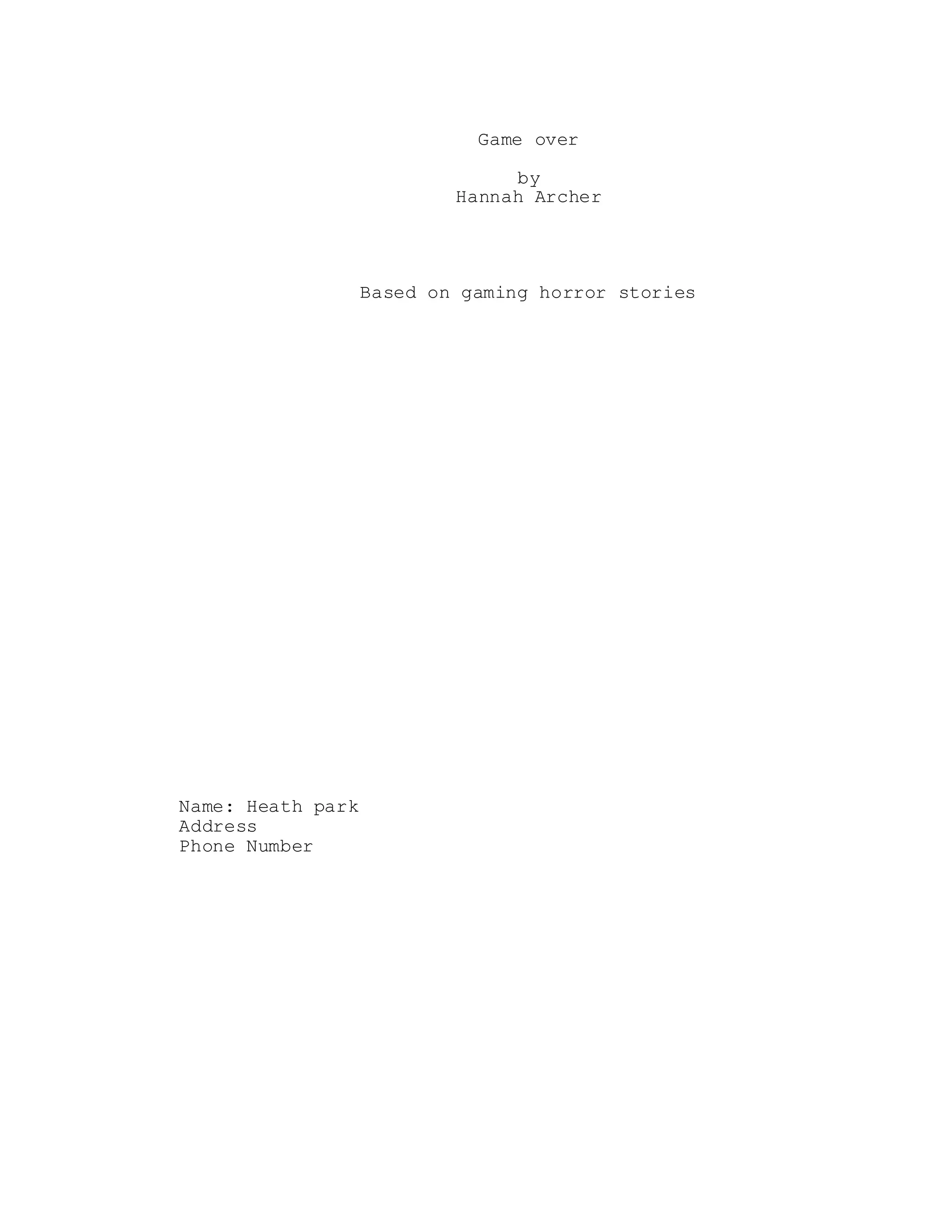 Game over script word | PDF