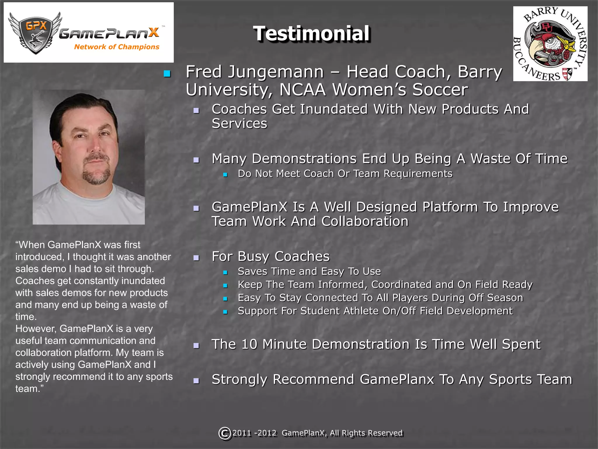GamePlanX Testimonial | PDF