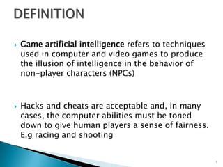Game playing in artificial intelligent technique | PPT