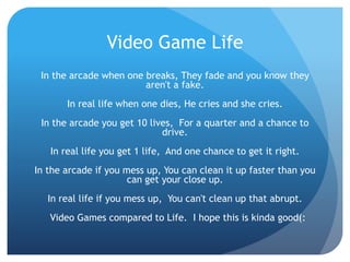 Game poem chris bussey | PPTX | Simulation Video Games | Video Game Genres