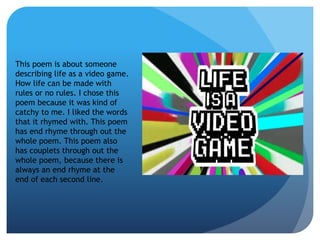 Game poem chris bussey | PPTX | Simulation Video Games | Video Game Genres