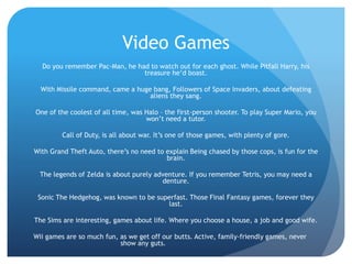 Game poem chris bussey | PPTX | Simulation Video Games | Video Game Genres