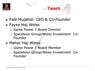 Game power 7 Corporate Profile | PPTX