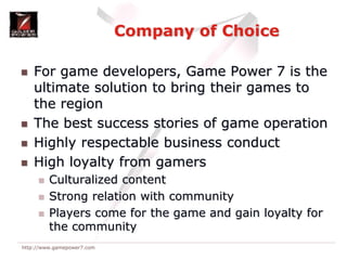 Game power 7 Corporate Profile | PPTX