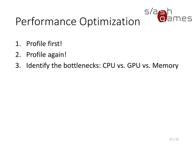 Game Programming 13 Debugging And Performance Optimization Ppt