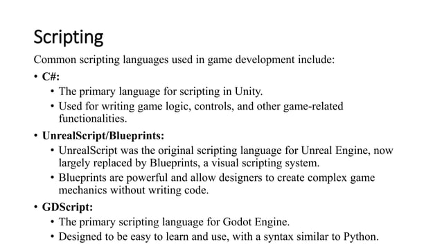 Game Programming Module for Sprite, Scripting | PPTX