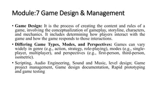 Game Programming Syllabus for B.Tech Final Year | PPTX