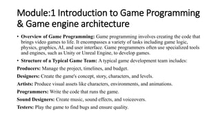 Game Programming Syllabus for B.Tech Final Year | PPTX | 3-D Graphics | Computer Software and ...
