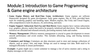 Game Programming Syllabus for B.Tech Final Year | PPTX | 3-D Graphics | Computer Software and ...