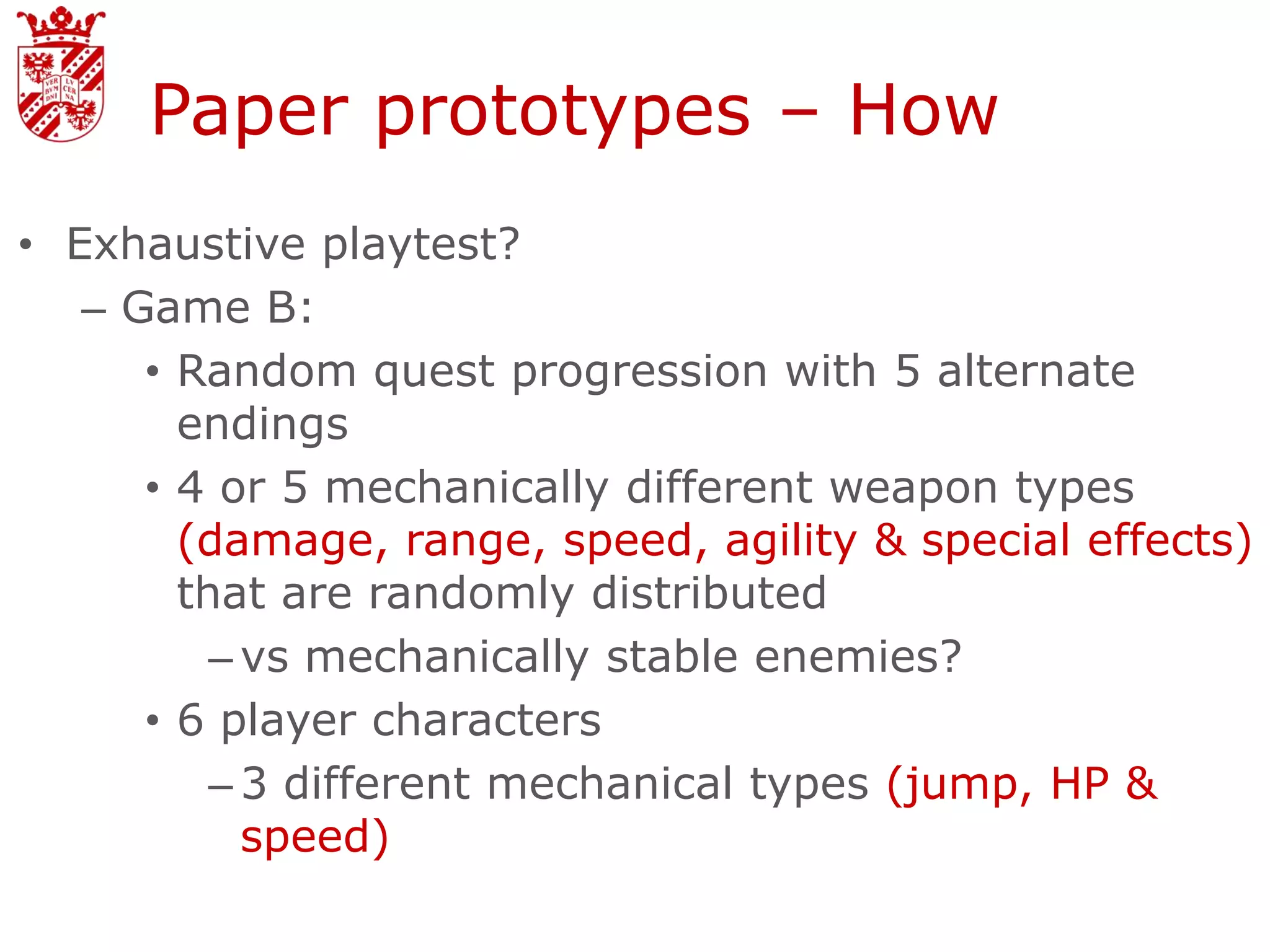 Introduction to Game (Paper) Prototyping and Research | PPT