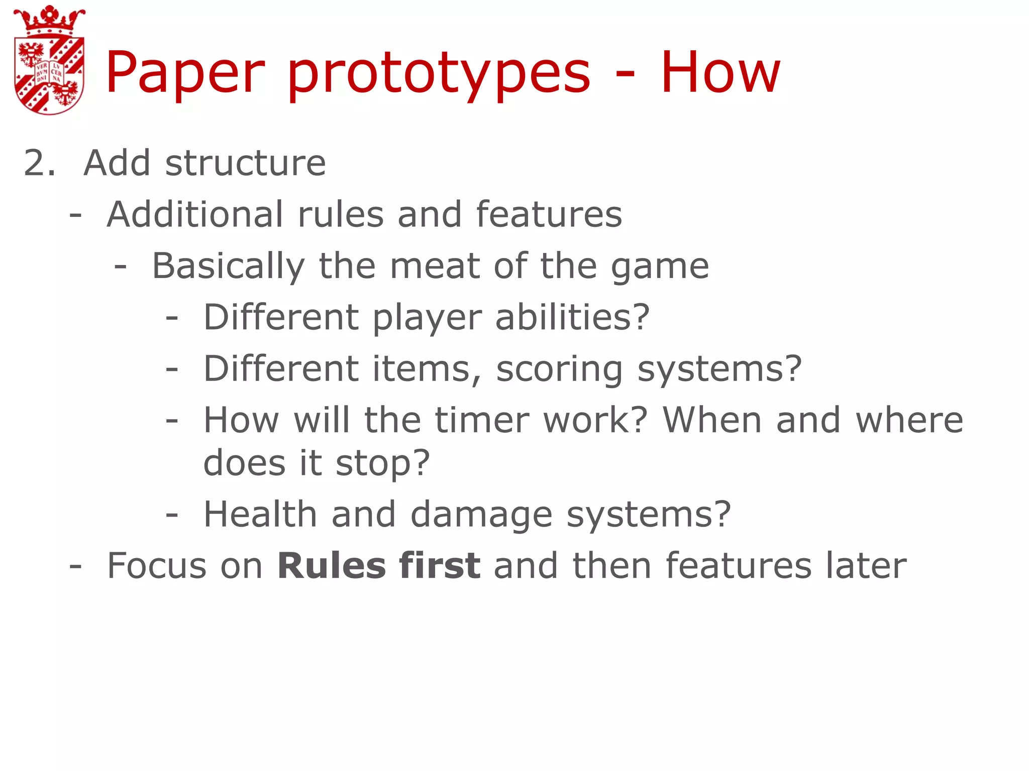 Introduction to Game (Paper) Prototyping and Research | PPT