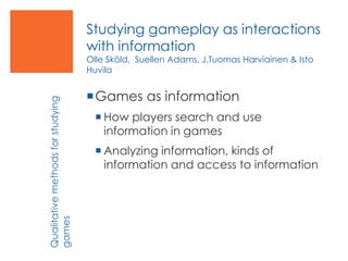 Game research methods book introduction | PPTX