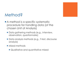 Game research methods book introduction | PPTX