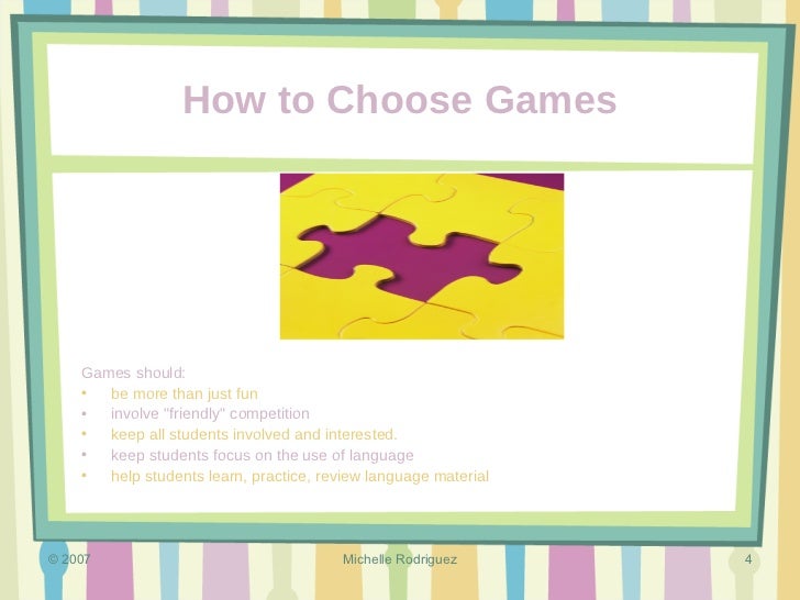 Games And Methods For Teaching ESL Games And Methods For Teaching ESL