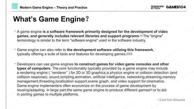 Lecture 01: Overview of Game Engine | GAMES104 - Modern Game Engine: Theory and Practice | PPT