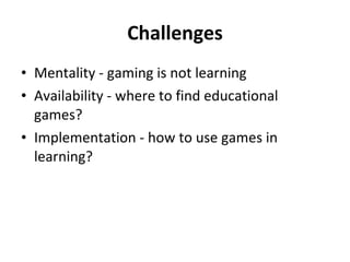 Games and Education | PPT