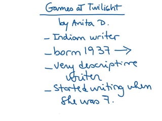 Analysis of "Games at twilight" by Anita Desai | PPT