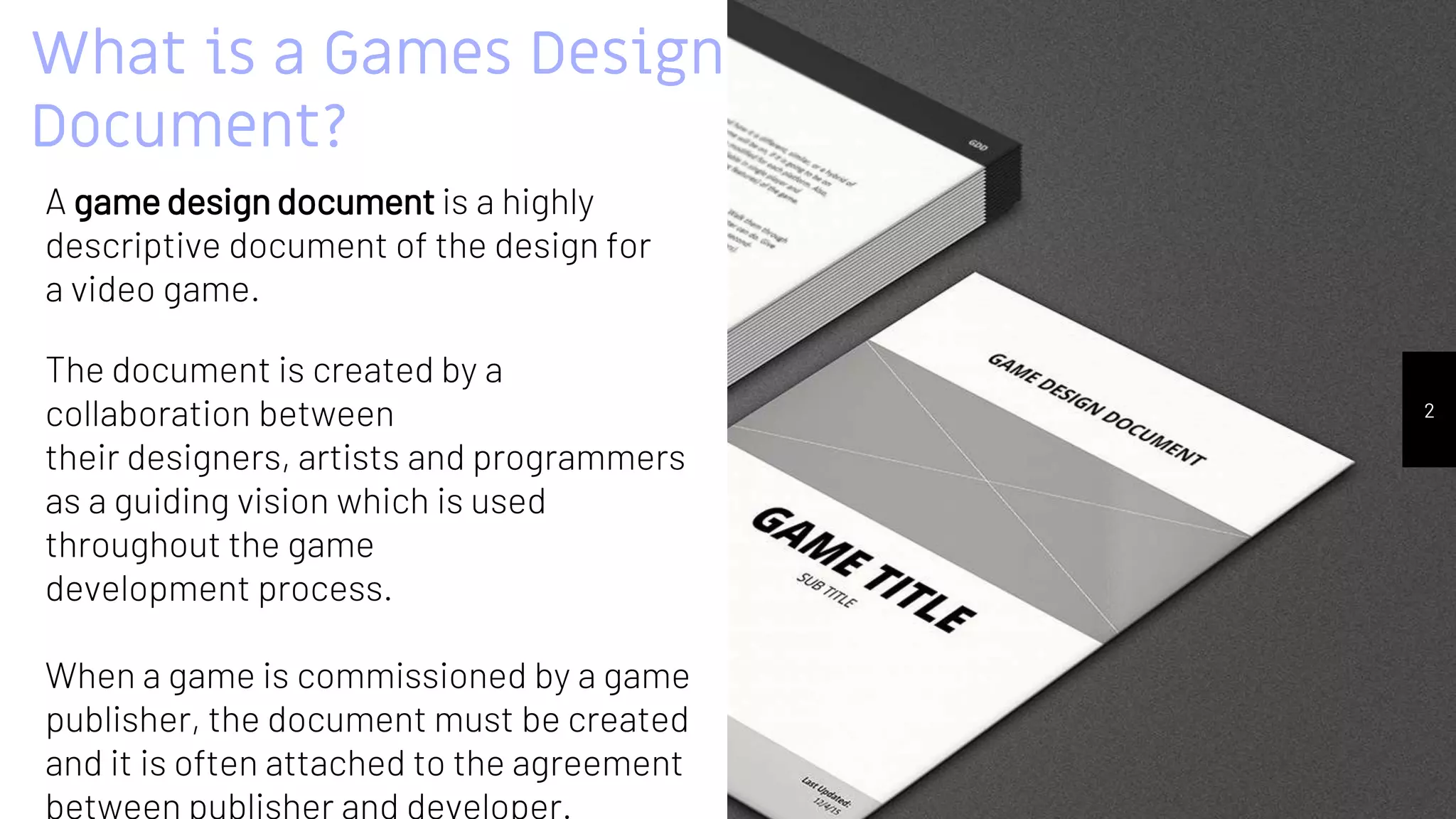 Games Design Document | PPTX