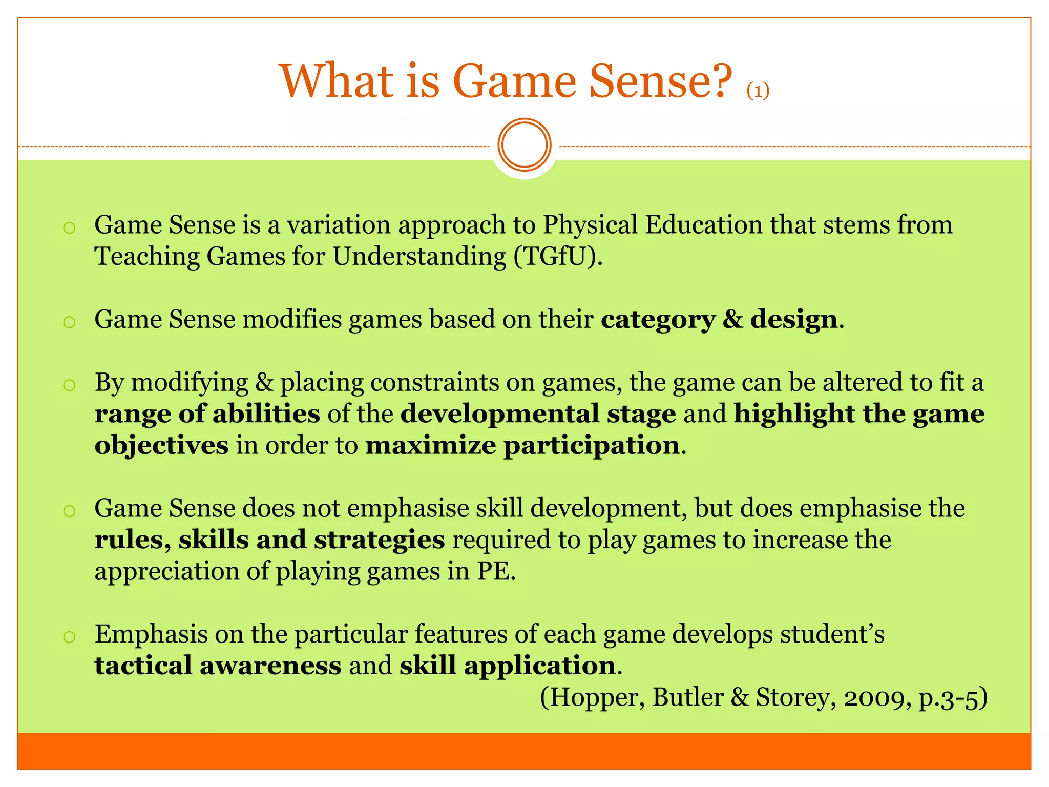 Game sense in Physical Education | PPTX