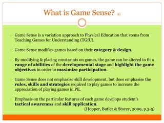Game sense in Physical Education | PPTX
