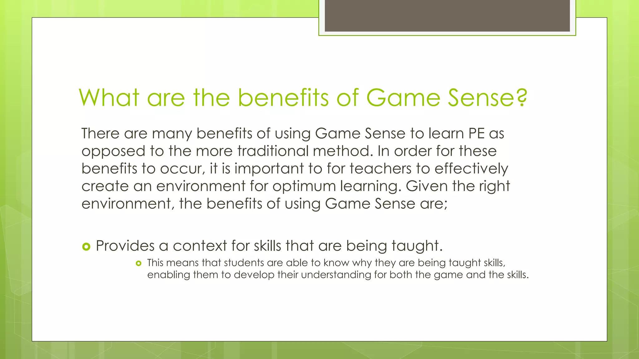 Game Sense | PPT