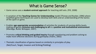 Game sense activities | PPT