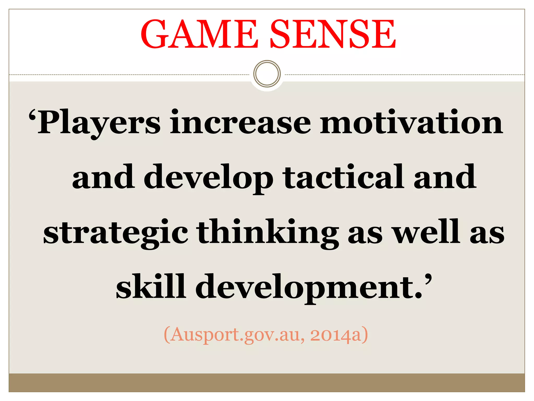 Game Sense Approach | PPTX